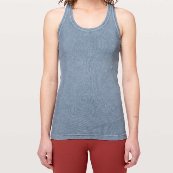 lululemon athletica | Tops | Lululemon Cool Racerback Tank Rib In Blue ...